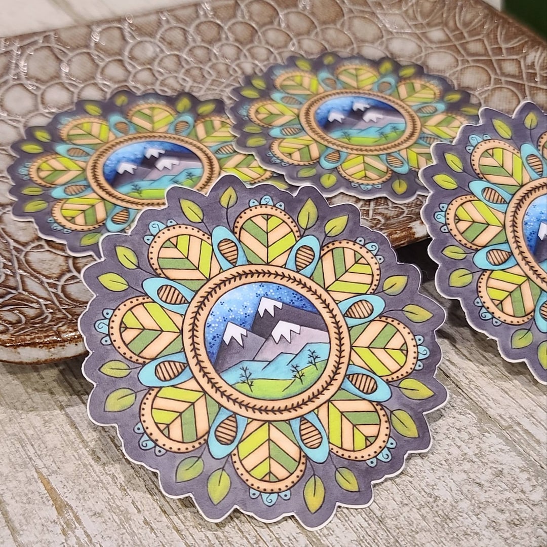 Colorado Mountain Mandala Vinyl Sticker | Outdoor Nature Decal - Etsy