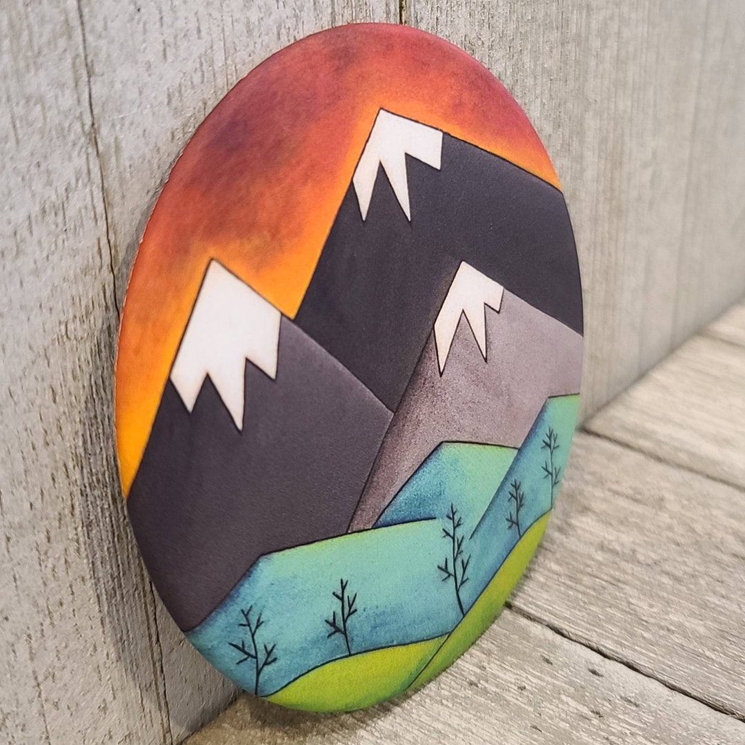 Colorado Mountain Sunset Magnet, Fridge Magnet - Art Print - Etsy