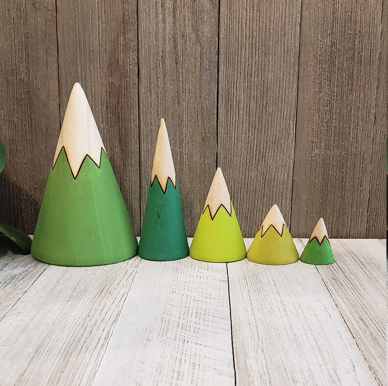 Little Mountain Range Wood Cone Mountain Set Colorado - Etsy