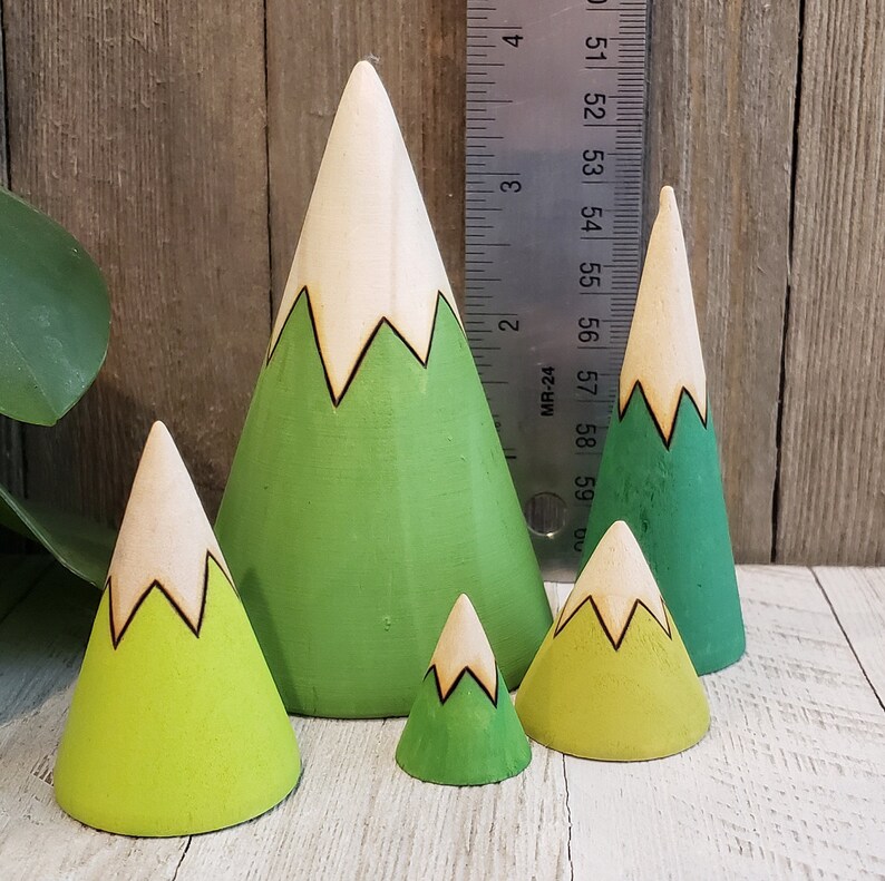 Little Mountain Range Wood Cone Mountain Set Colorado - Etsy