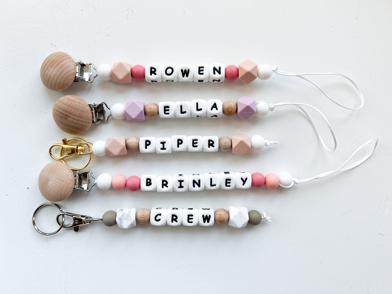 Personalized Pacifier Clip Diaper Bag Keychain Name - Etsy