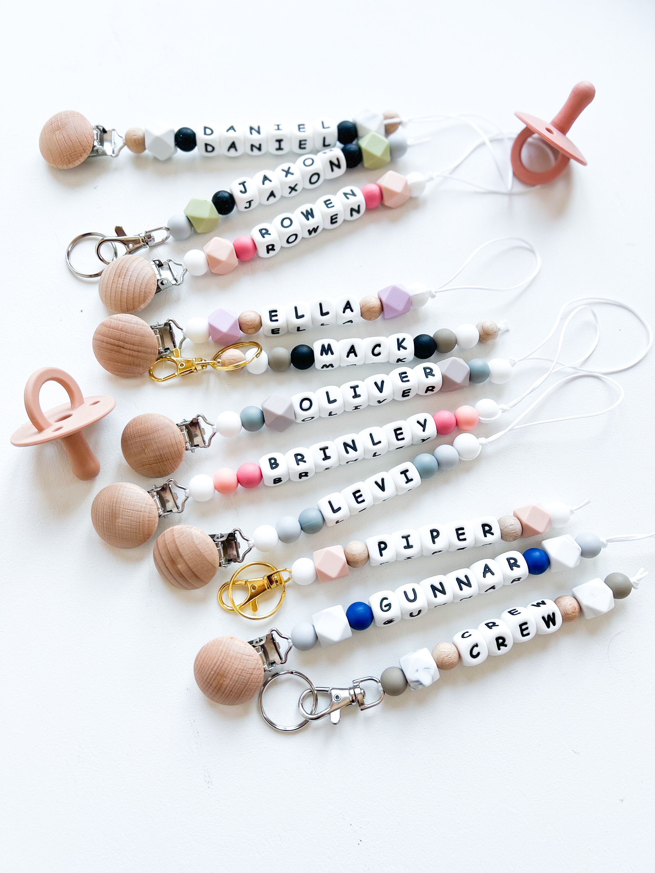Personalized Pacifier Clip Diaper Bag Keychain Name - Etsy