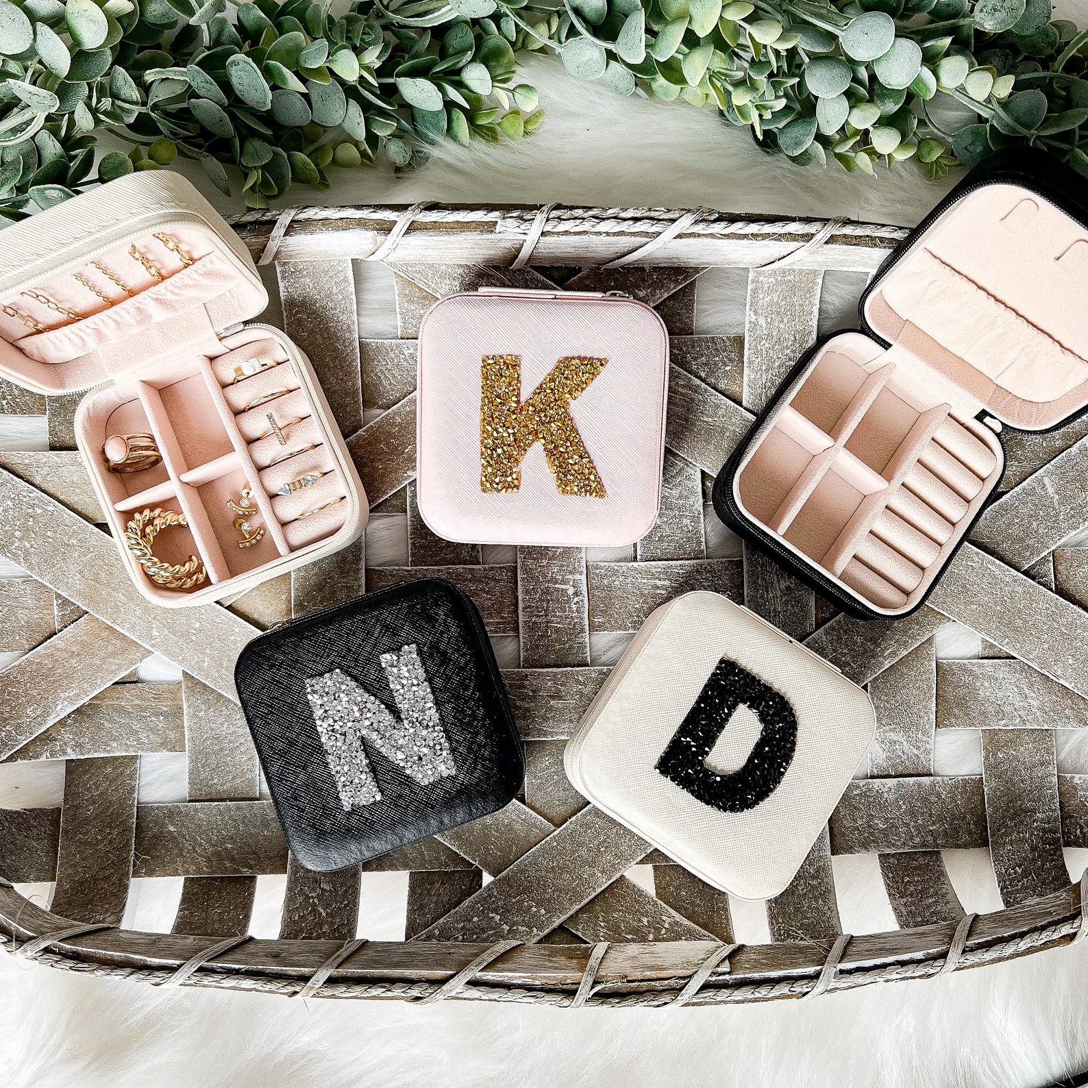 Personalized Jewelry Box Monogram Travel Jewelry Box - Etsy