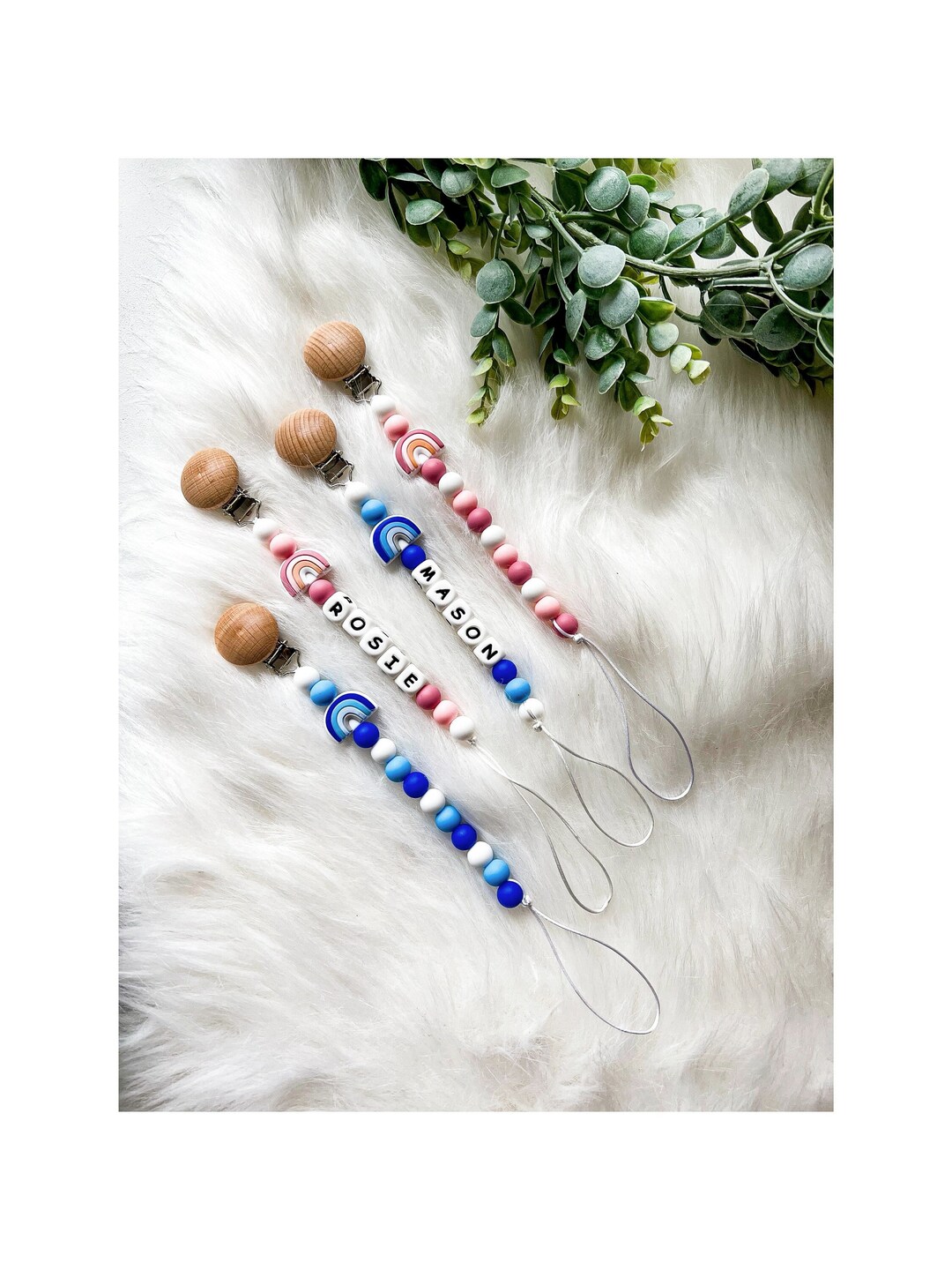 Personalized Pacifier Clip | Rainbow Baby Gift | Name Pacifier Clip ...