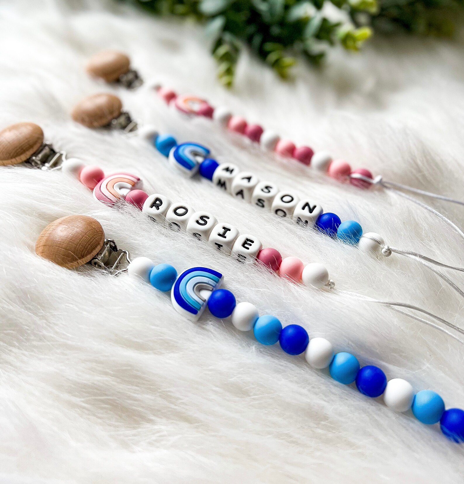 Personalized Pacifier Clip | Rainbow Baby Gift | Name Pacifier Clip ...