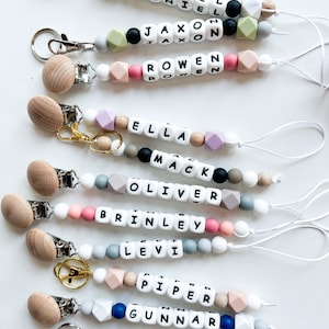 Personalized Pacifier Clip | Diaper Bag Keychain | Name Pacifier Clip ...
