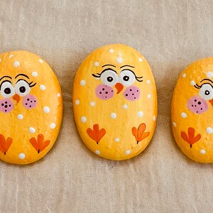 Chick Rock Set, Baby Chicken Painting, Easter Basket Stones ...