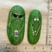 Painted Pickle Rock Pair, Funny Pickles Stone, Pebble Painting, Sealed ...