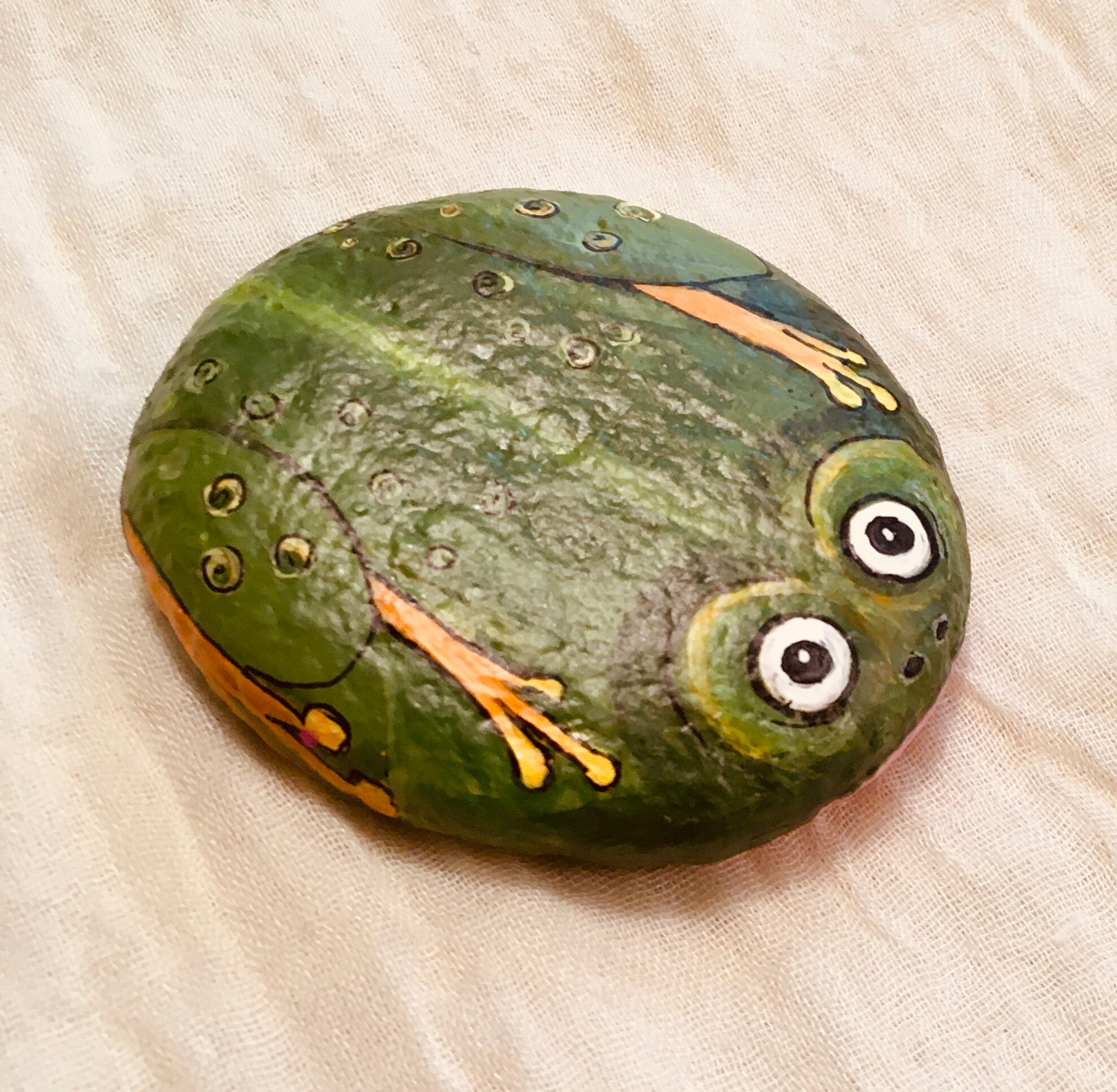 Frog Painted Rock Frog Rock Painting Garden Decor Potted - Etsy