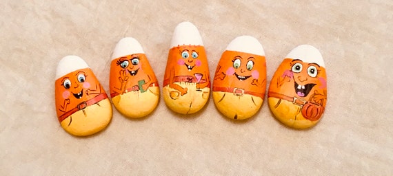 Candy Corn Painted Rocks - Mom. Wife. Busy Life.