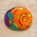 Painted Snail Rock, Sealed Garden Art, Cute Stone Painting, Orange ...