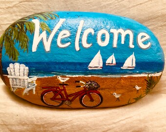 Welcome Painted Rock - Etsy