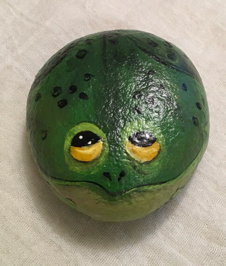Painted Frog Rock Frog Rock Painting Sealed Garden Stone - Etsy