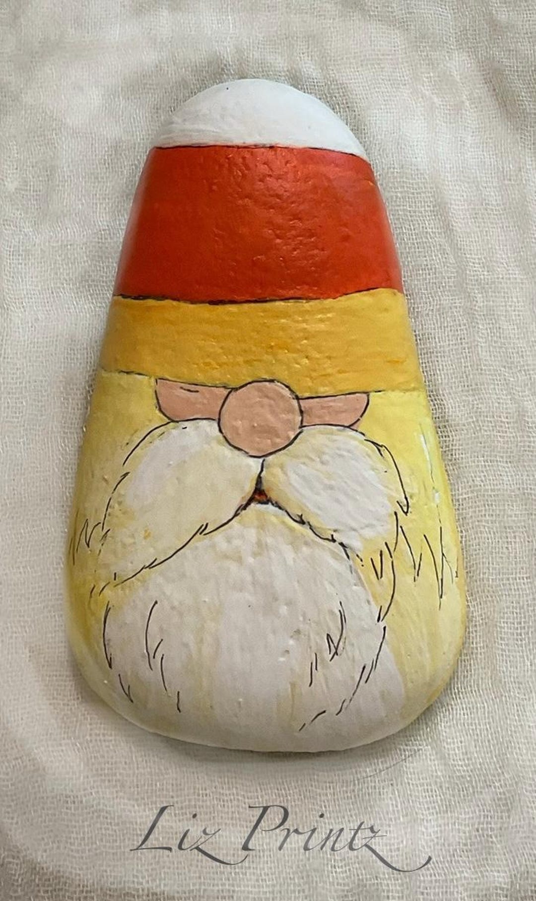 Candy Corn Gnome Rock, Funny Gonk Stone, Sealed Garden Art - Etsy