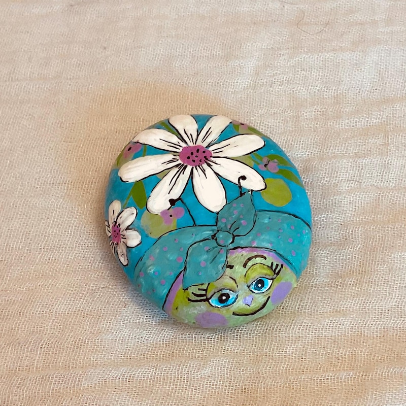 Rock Stone Lady Bug - Etsy