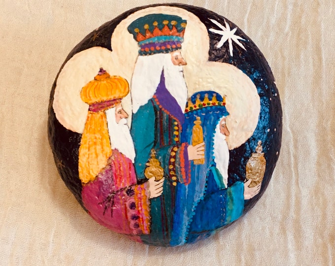 Painted Christmas Rock Three Wise Men Stone 3 Kings Painting - Etsy