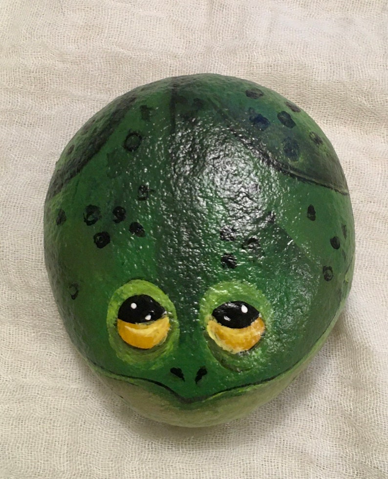 Painted Frog Rock Frog Rock Painting Sealed Garden Stone - Etsy