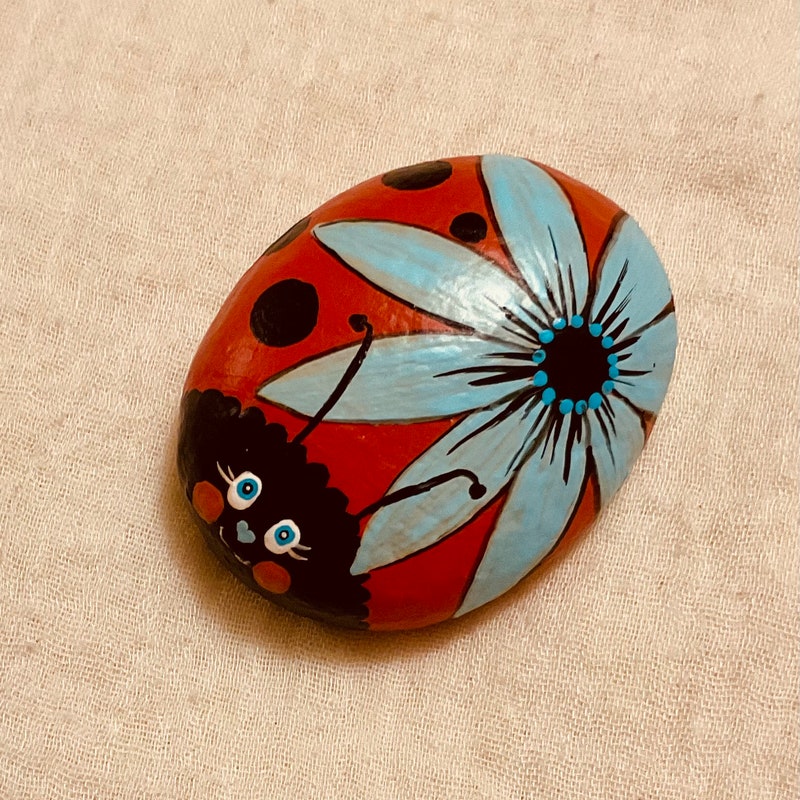 Ladybug Painted Rocks - Etsy