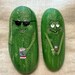 Painted Pickle Rock Pair, Funny Pickles Stone, Pebble Painting, Sealed ...