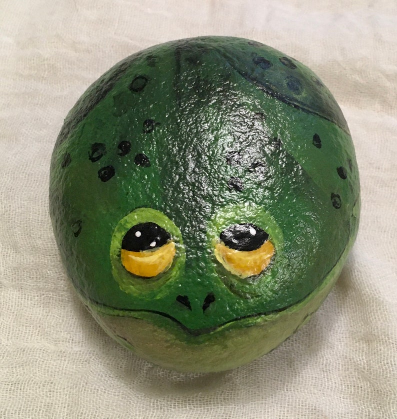 Painted Frog Rock Frog Rock Painting Sealed Garden Stone - Etsy