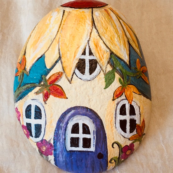 Painted Rocks Fairy Garden Cottage - Etsy