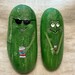 Painted Pickle Rock Pair, Funny Pickles Stone, Pebble Painting, Sealed ...