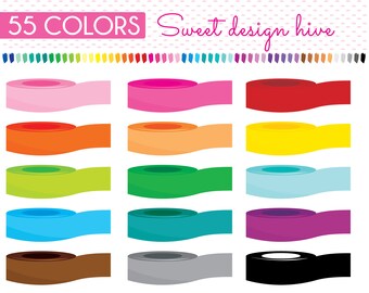 Rainbow Washi Tape Clipart Digital Clip Art Pattern Tape | Etsy