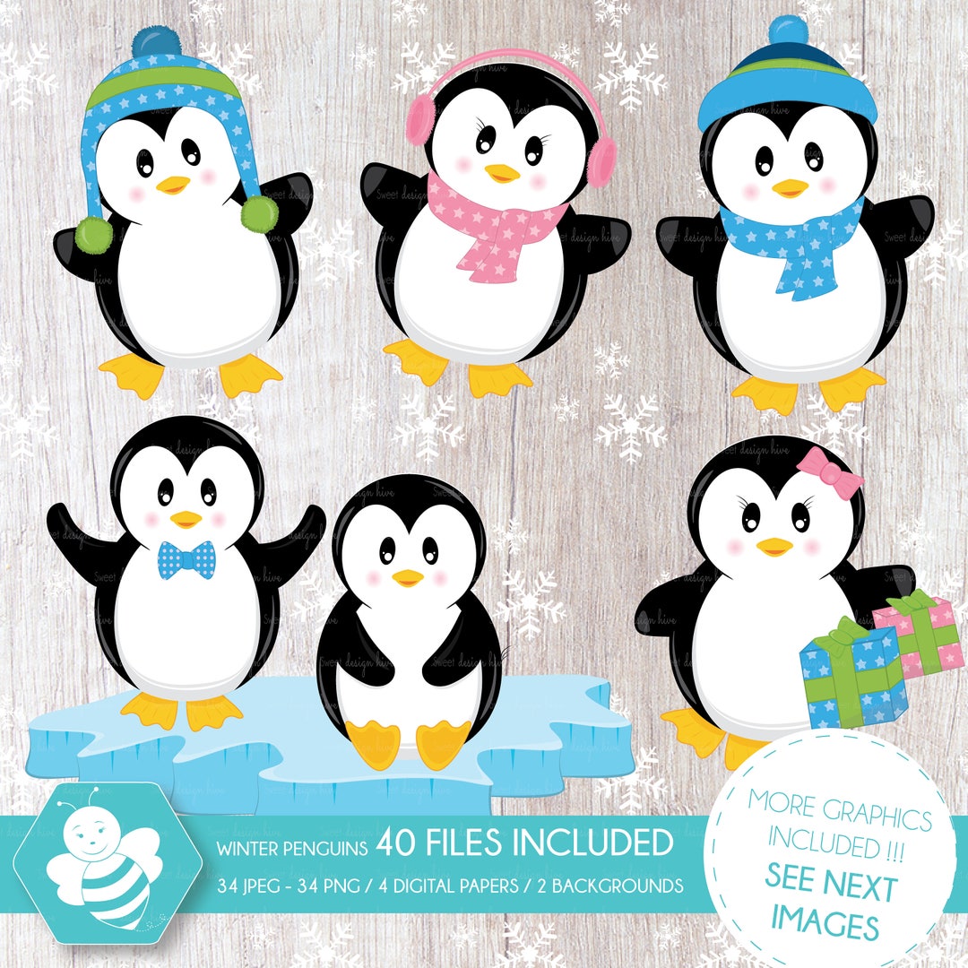 Penguins Clipart Penguin Clipart Winter Penguins Clipart - Etsy Canada