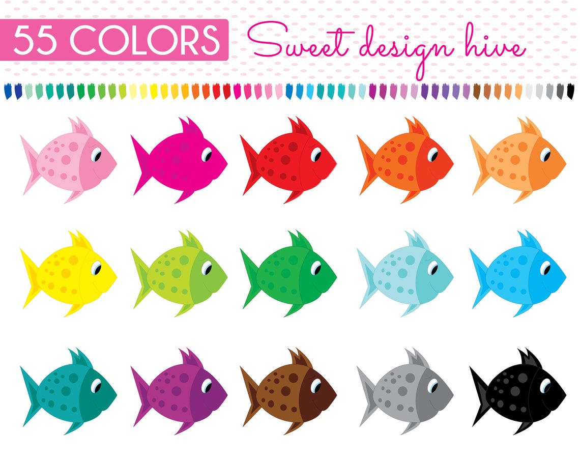 Fish Clipart Fishes Clip Art Planner Stickers Scrapbooking - Etsy