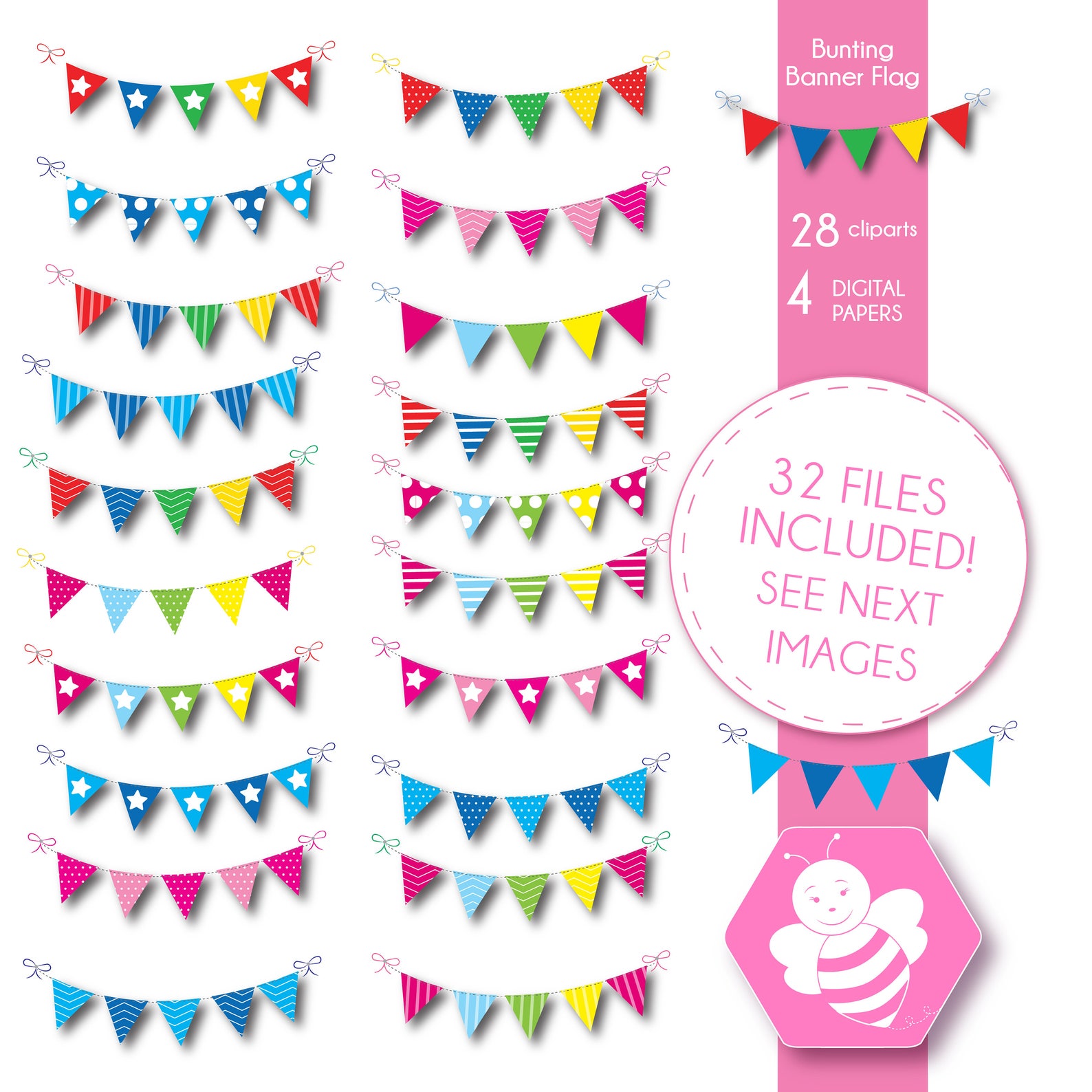 Pennant Clipart Bunting Banner Clipart Bunting Clipart Flag - Etsy Canada