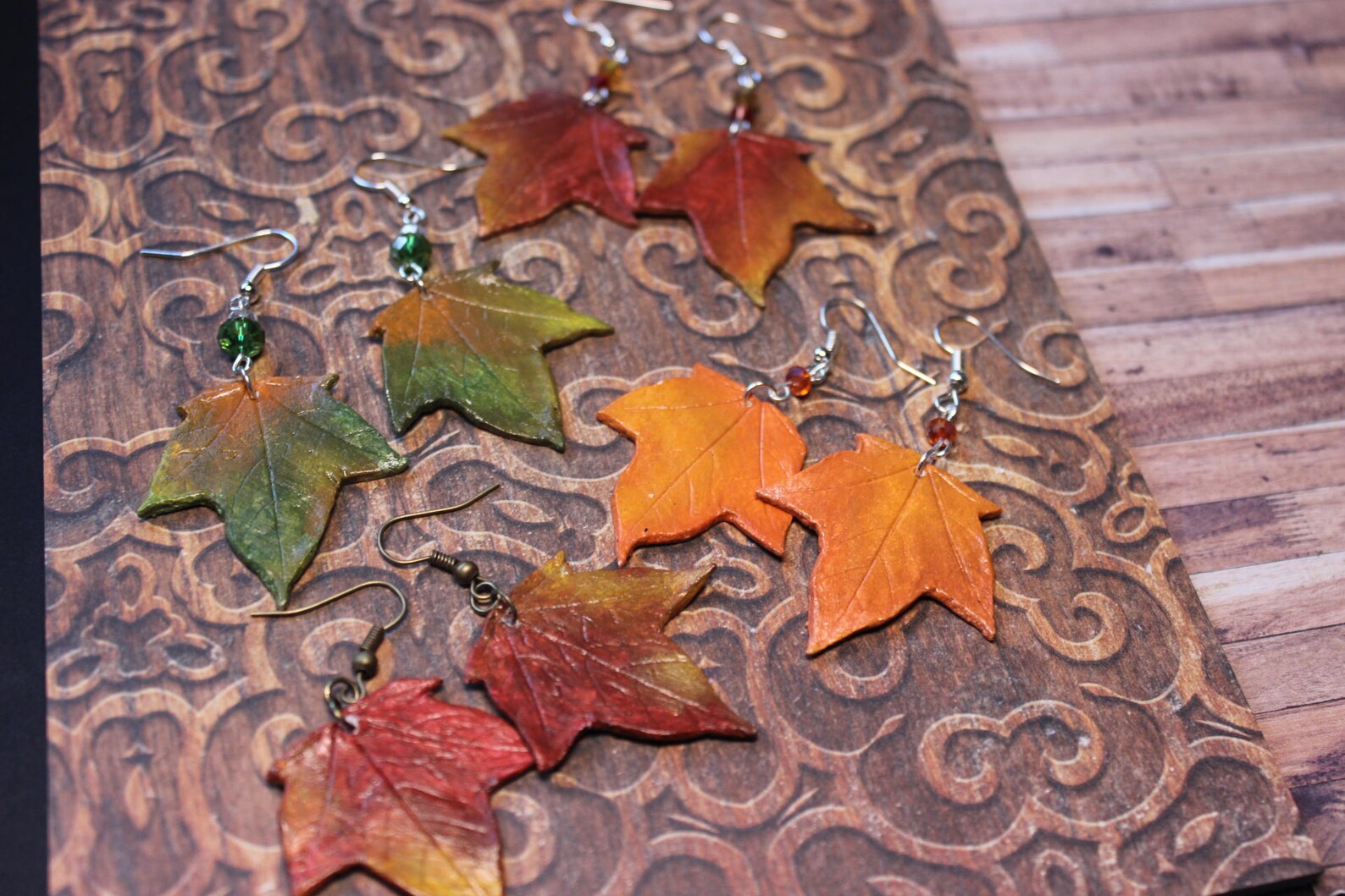 Autumn Leaf Earrings Fall Leaves Leaf Jewelry Autumn | Etsy