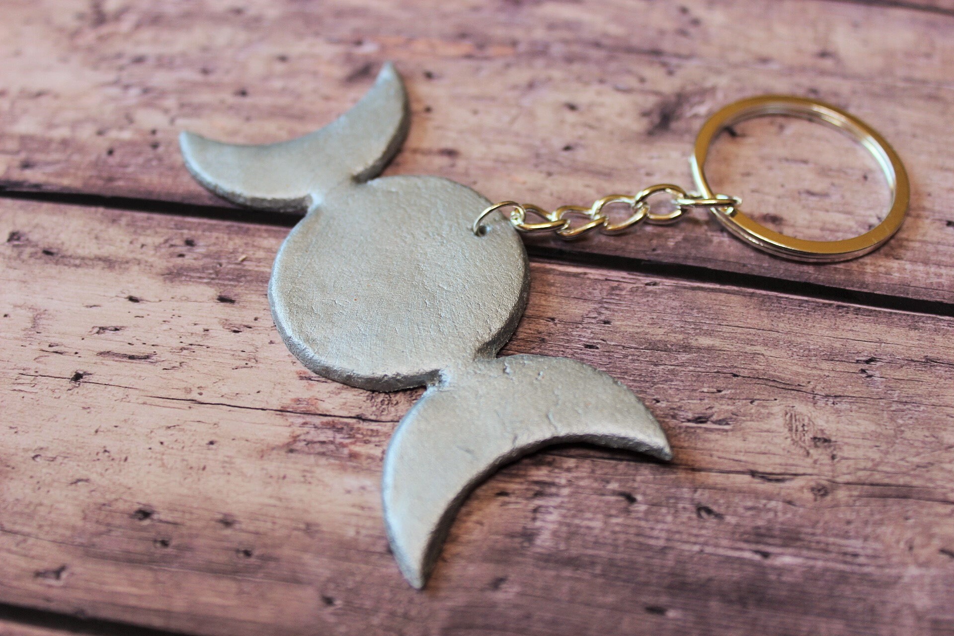 Triple Moon Goddess Keychain Pagan Gift Moon Phase Witch | Etsy