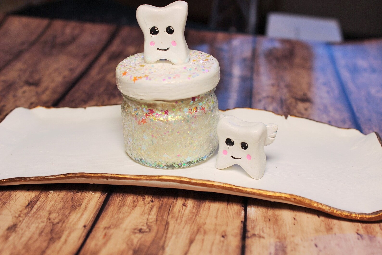 Tooth Fairy Jars Baby Gift Baby Tooth Keepsake Clay Teeth - Etsy