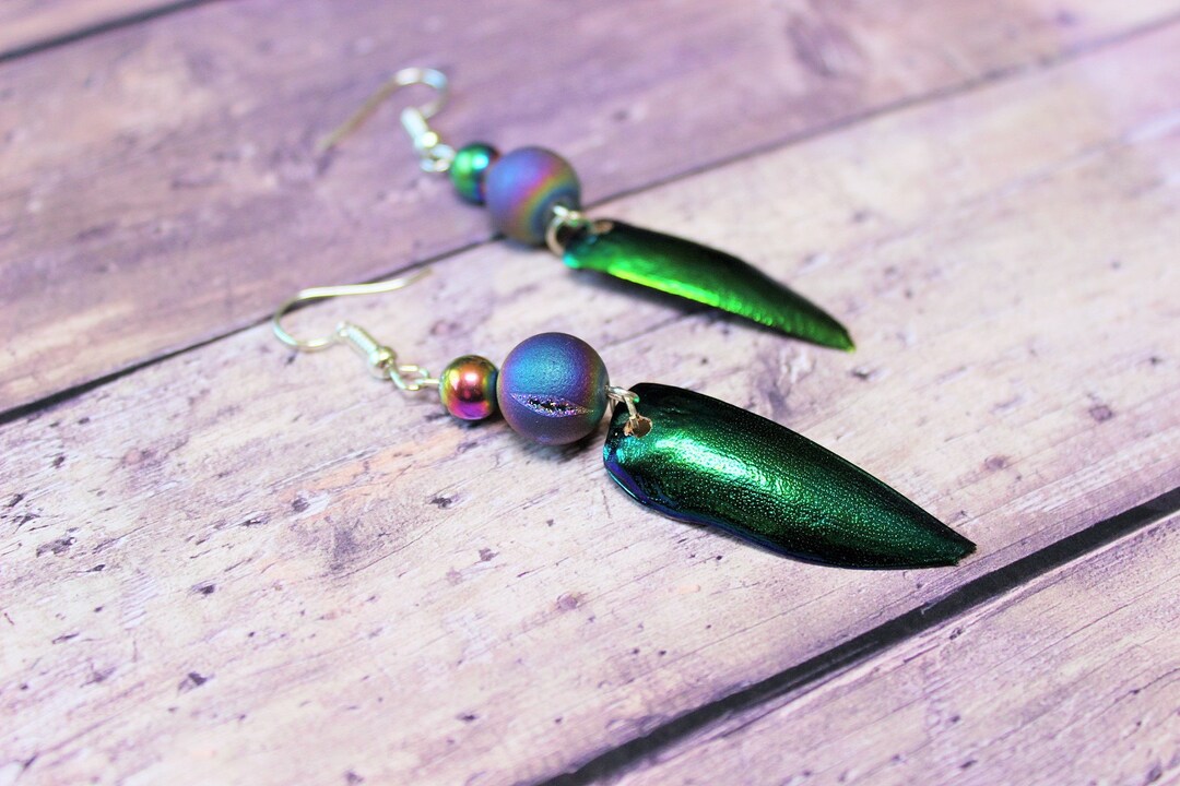 Jewel Beetle Wings, Aura Quartz Jewellery, Jewel Beetle Earrings ...