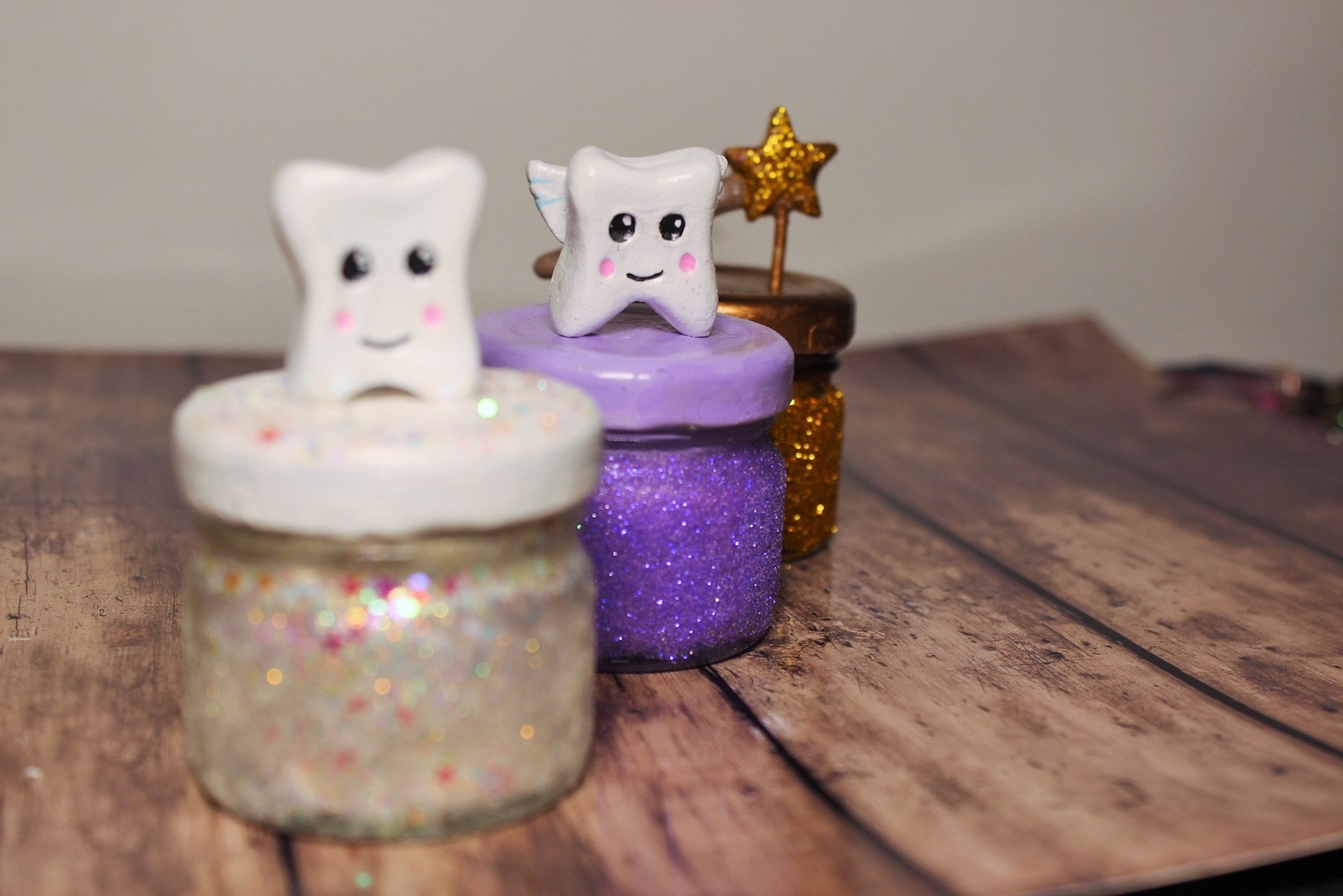 Tooth Fairy Jars Baby Gift Baby Tooth Keepsake Clay Teeth - Etsy