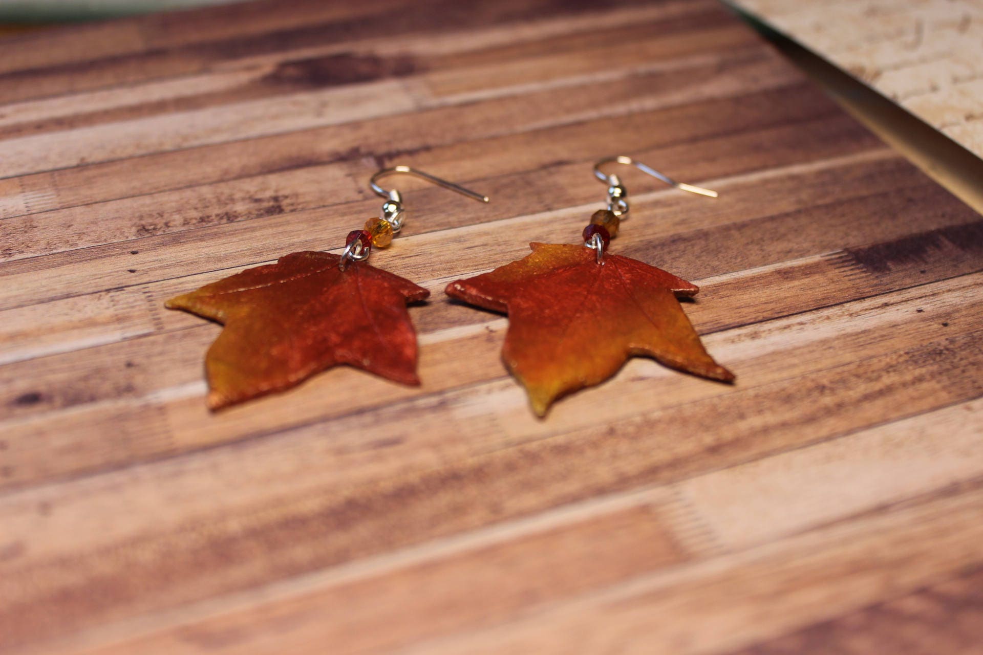 Autumn Leaf Earrings Fall Leaves Leaf Jewelry Autumn | Etsy