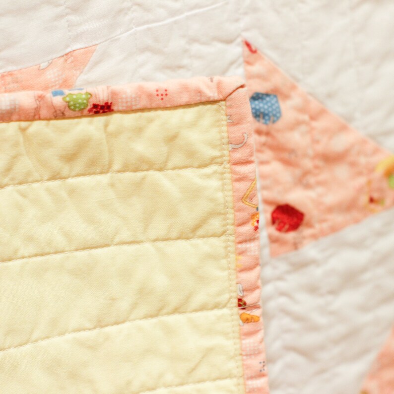 Handmade Pink and White Baby Quilt Split Pinwheel - Etsy