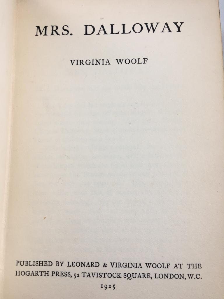 Very Rare First Edition, Mrs Dalloway by Virginia Woolf, Published by ...