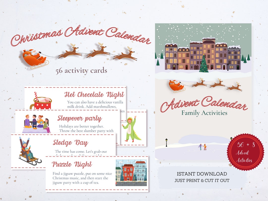 Advent Calendar Activity Cards (printable) 2022 With Beautiful High ...