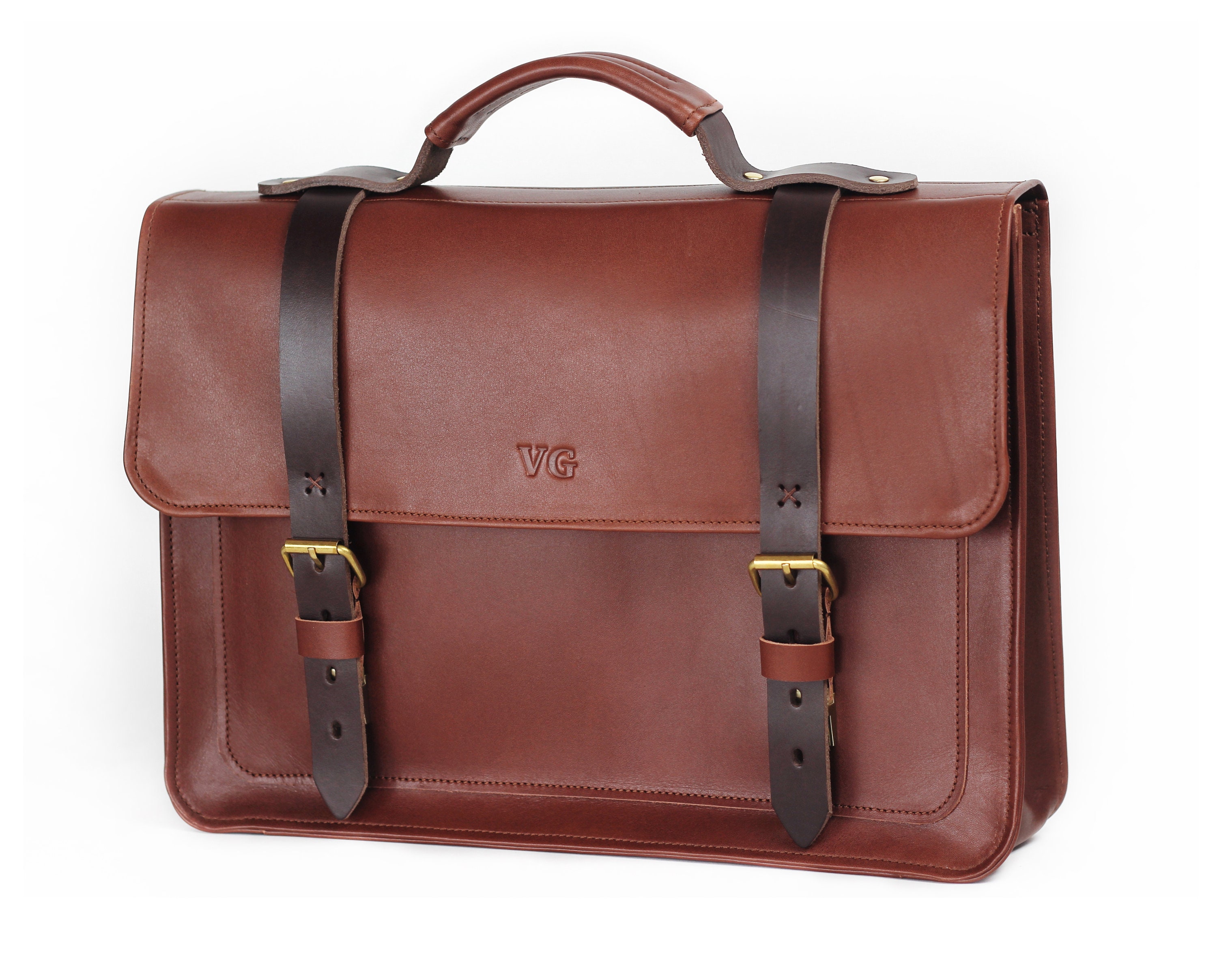 Leather Briefcase Mens Briefcase Custom Briefcase Gift for | Etsy