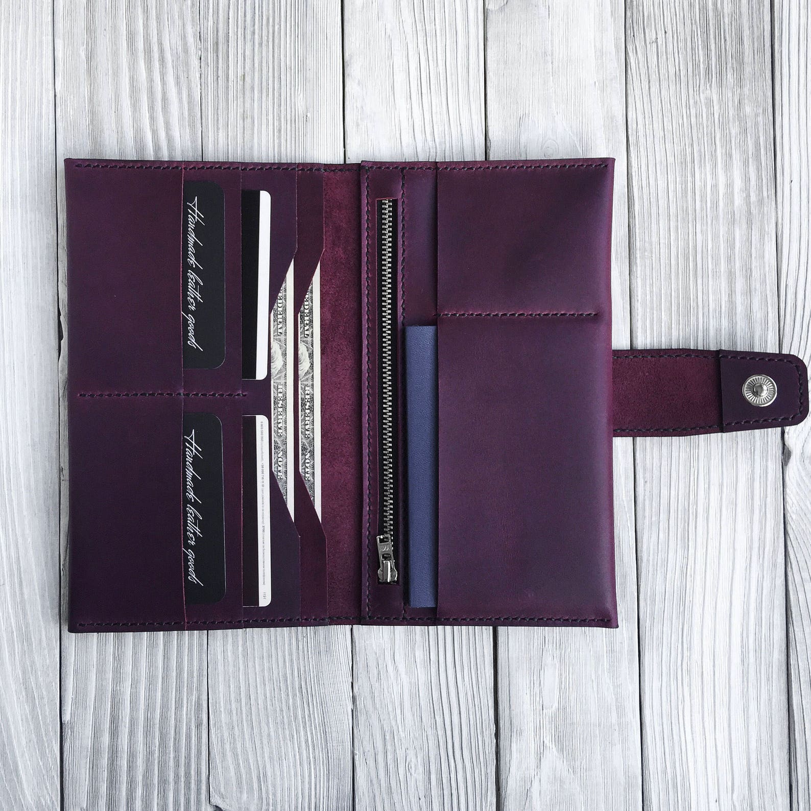 Purple Leather Wallet,purple Purse, Women Purse, Leather Purse, Travel ...