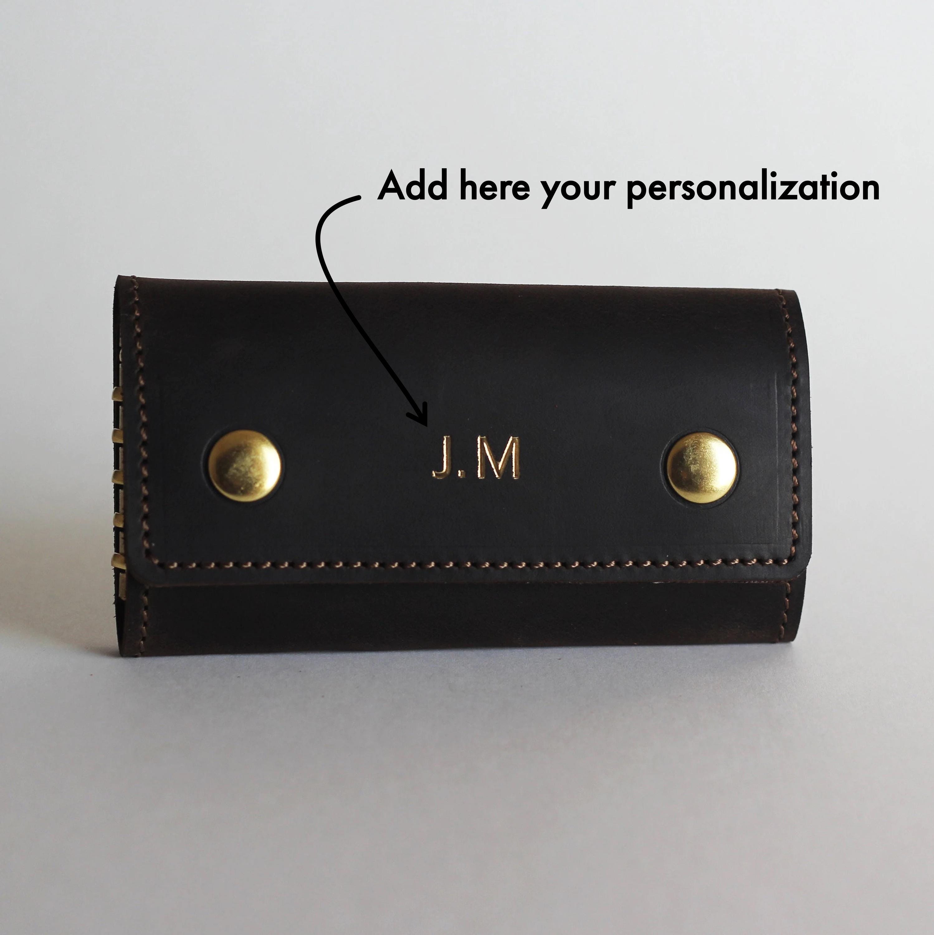 Custom Key Holder for Men, Personalized Leather Key Bag, Gift for Dad ...