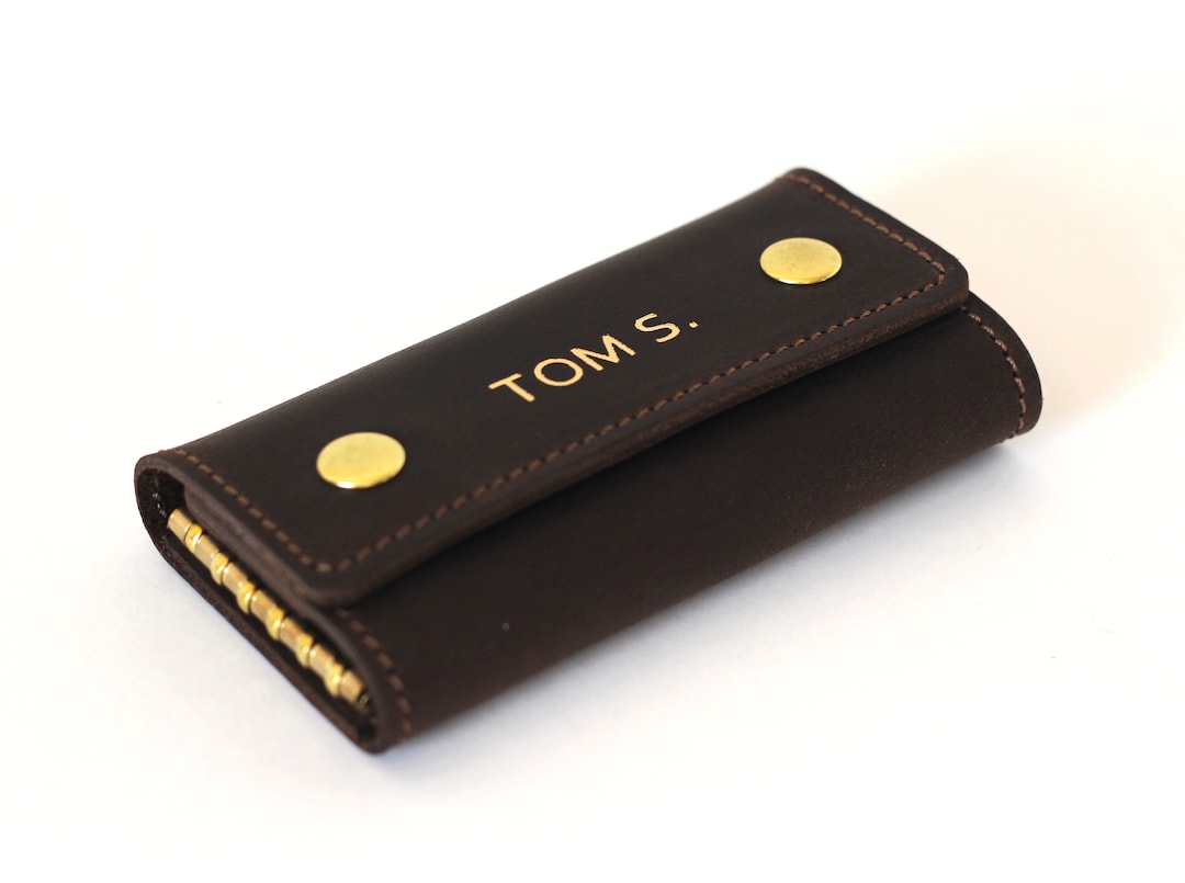 Leather Key Pouch, Leather Key Holder, Personalized Keychain, Leather ...