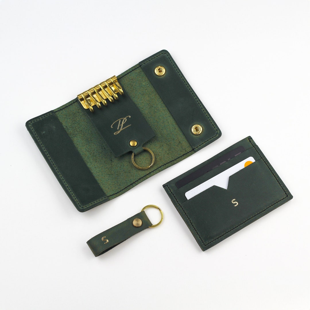 Men’s Leather Key Wallet, Handmade Key Case, Slim Key Bag, Gift for ...