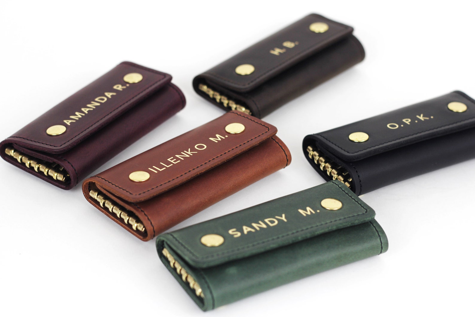 Purple Key Case Leather Key Pouch Christmas Gift | Etsy