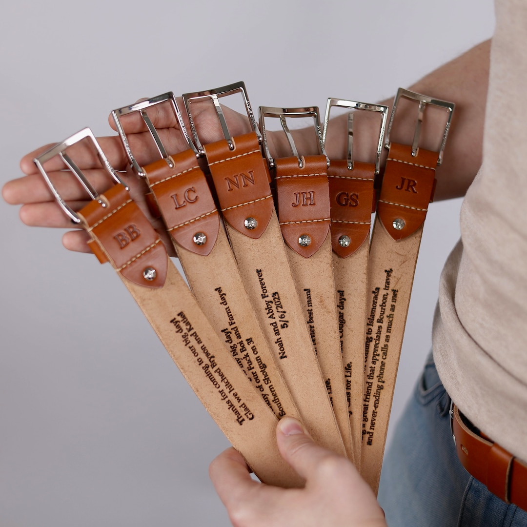 Leather Anniversary Gift, Personalized Belt for Men, Custom Name Belt ...