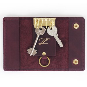 Purple Key Case Leather Key Pouch Christmas Gift | Etsy