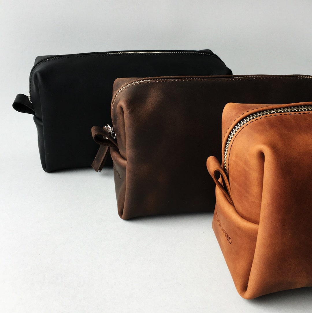 Leather Toiletry Bag, Expandable Dopp Kit, Mens Toiletry Bag, Bathroom ...