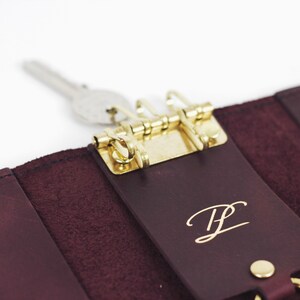 Purple Key Case Leather Key Pouch Christmas Gift | Etsy