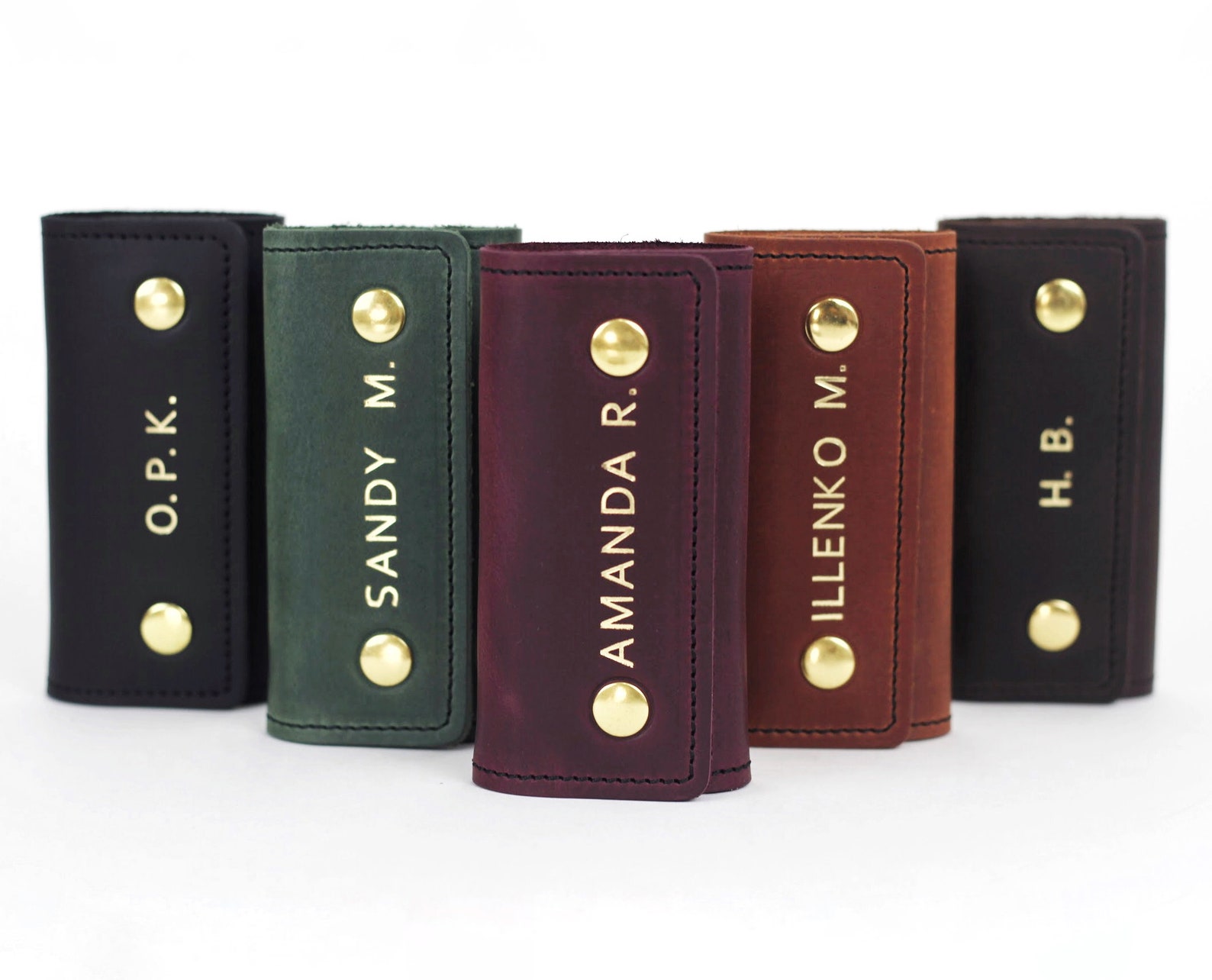 Purple Key Case Leather Key Pouch Christmas Gift | Etsy